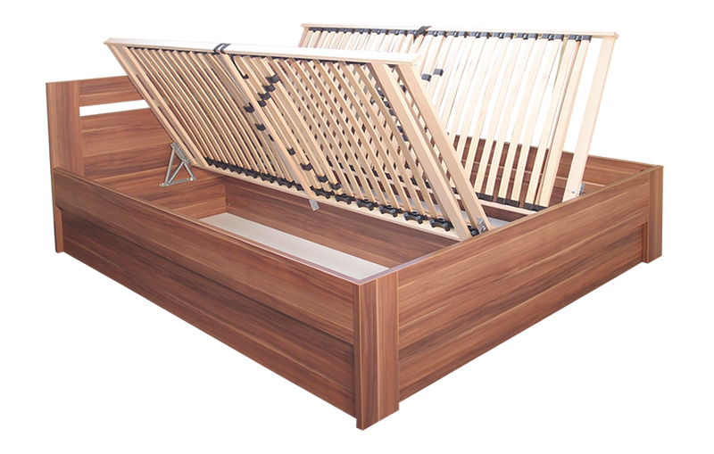 Postele s čelem a úložným prostorem: Barva - odstín: olše, Rozměr ...